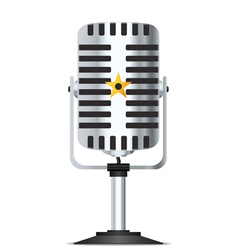 Old school microphone vintage mic golden color Vector Image