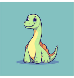 Cute cartoon dinosaur with leaves Royalty Free Vector Image
