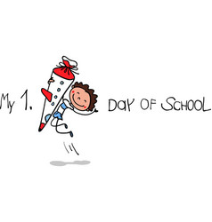 Enrollment - first day school -cartoon Royalty Free Vector