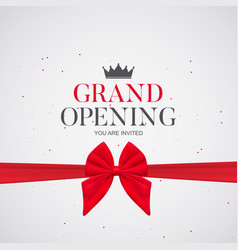 Grand opening card with ribbon background Vector Image