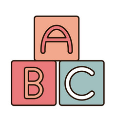 School education alphabet blocks isolated icon Vector Image