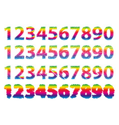 Alphabets and numbers monster flat icons Vector Image