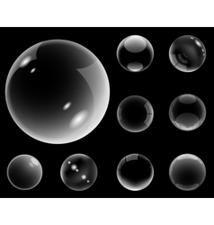 Set of realistic greyscale spheres Royalty Free Vector Image