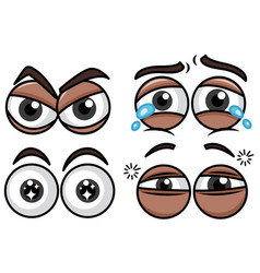Blue eyes in different emotions Royalty Free Vector Image