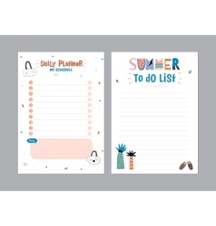 Cute daily note template Royalty Free Vector Image