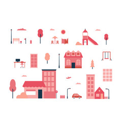 City elements isolated on white background urban Vector Image