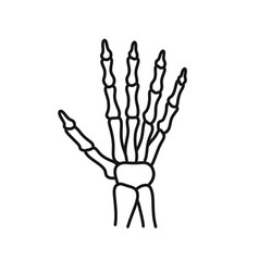 Skeleton hand with four aces Royalty Free Vector Image