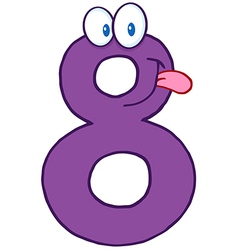 Number eight cartoon character Royalty Free Vector Image
