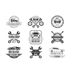 Car repair emblem set Royalty Free Vector Image