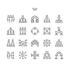 Organization solid icon set Royalty Free Vector Image