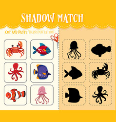Shadow match game for kids Royalty Free Vector Image
