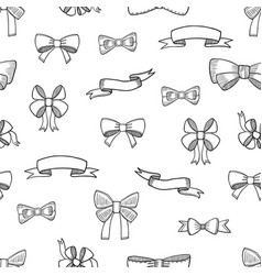 Set hand drawn doodle ribbon banner Royalty Free Vector