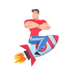 Young muscular shirtless man strong bodybuilder Vector Image