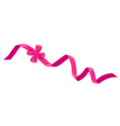 Pink satin bow ribbon with knot Royalty Free Vector Image