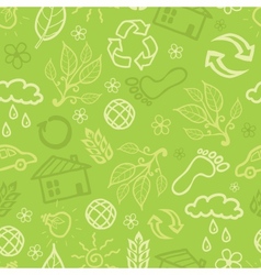 Seamless green pattern with cartoon funny Vector Image