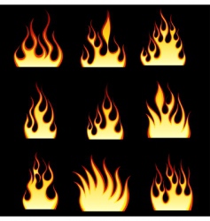 Fire patterns set Royalty Free Vector Image - VectorStock
