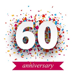 One year paper confetti sign Royalty Free Vector Image