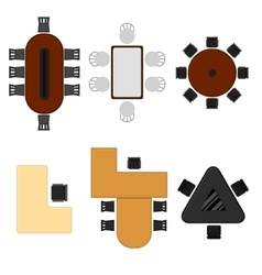 Office furniture top view set 8 Royalty Free Vector Image