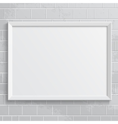 Realistic white picture frame on transparent Vector Image