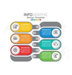 Infographic template design with 6 color options Vector Image
