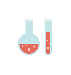 Cartoon laboratory test tube and flask characters Vector Image
