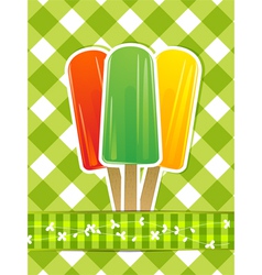 Spiral popsicle lollipop fruit juice ice on stick Vector Image