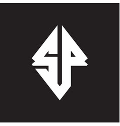 Sp initial logo linked circle monogram Royalty Free Vector