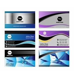 Stylish blue wave business card design Royalty Free Vector