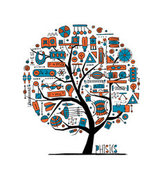 Art tree with math symbols for your design Vector Image