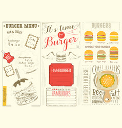 Menu card template for fast food meals Royalty Free Vector
