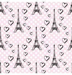 Paris seamless pattern with eiffel tower Vector Image