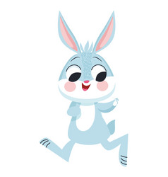 White rabbit running away Royalty Free Vector Image