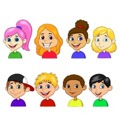 Cartoon kids faces Royalty Free Vector Image - VectorStock