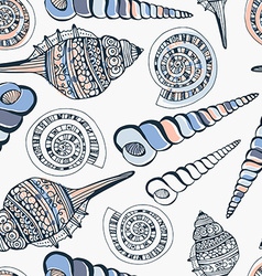 Seashell seamless pattern Royalty Free Vector Image