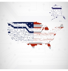 Pen drawn USA map on lined paper Royalty Free Vector Image