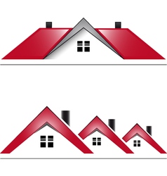 House with red roof on white background Royalty Free Vector
