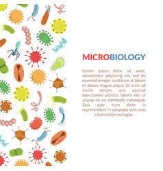Microbiology logo bacterial microorganism Vector Image