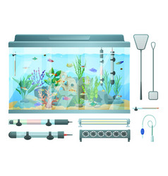 Aquarium tank cartoon Royalty Free Vector Image