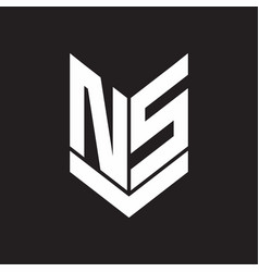 Ns logo monogram with back drop shape design Vector Image