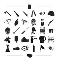Military and army design element icon set Vector Image