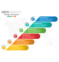 Infographic template design with 6 color options Vector Image