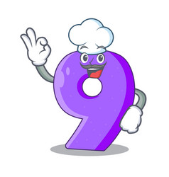 Chef number one index finger on cartoon Royalty Free Vector