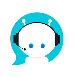 Cute smiling robot chat bot say hi Royalty Free Vector Image
