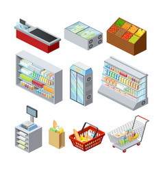 Supermarket isometric flowchart Royalty Free Vector Image
