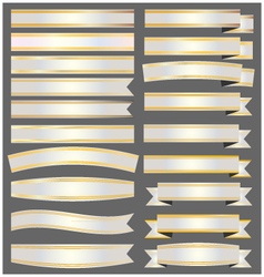 Gold ribbon banners with shadow on white Vector Image
