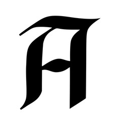 Letter a in gothic style alphabet symbol Vector Image