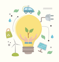 Isolated light bulb and save energy design Vector Image