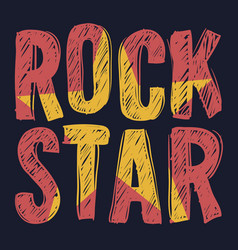Rock star gothic style lettering print with grunge