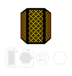 Cut out template for lamp Royalty Free Vector Image