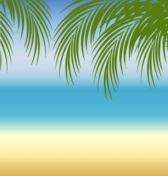 Tropical beach with palm trees Royalty Free Vector Image